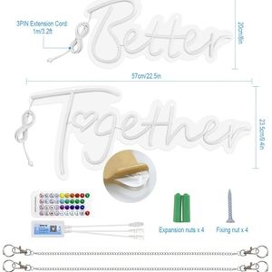 Aclorol | Party Supplies | Large Better Together Neon Sign For Wall ...